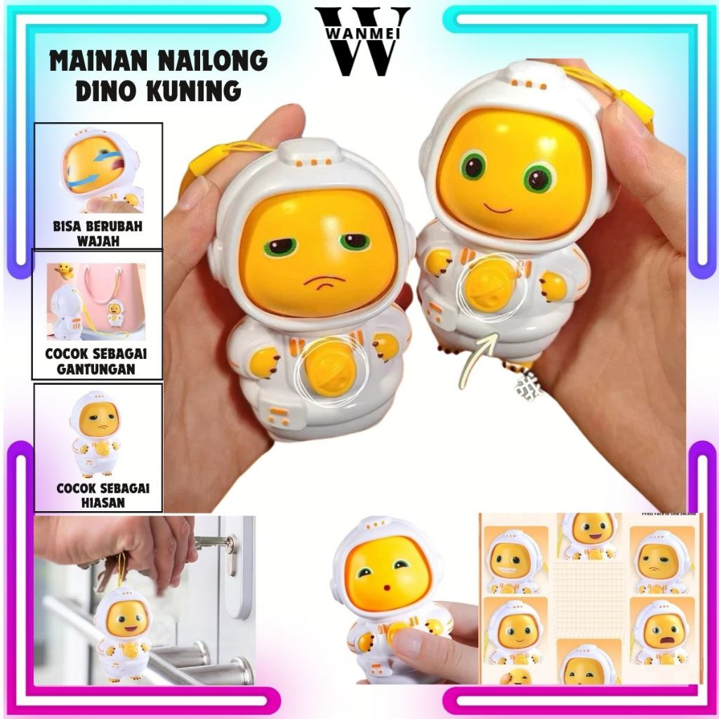 Jual WM Nai Long Dino Kuning Mainan Anak Lucu / Gantungan Kunci NAILONG ...