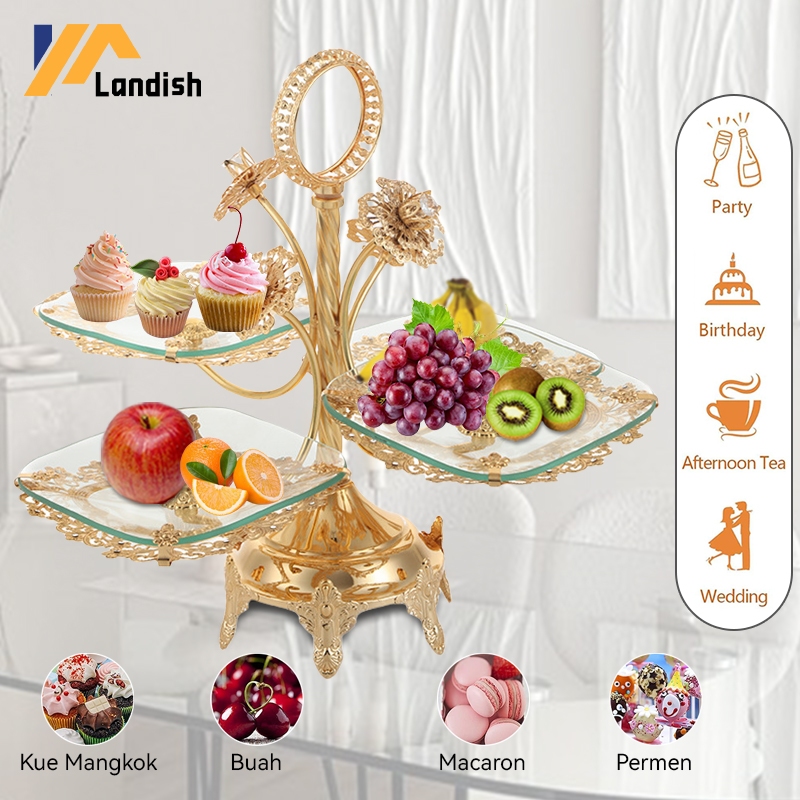 Jual Nampan Aesthetic Mewah Cake Rack Rak Kue Susun Keranjang Serba Guna Tempat Buah 4 Lapisan ...