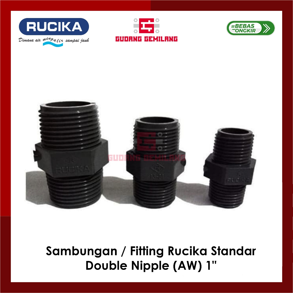 Jual Double Nepel / Double Nipple 1" 1/2" 3/4" inch PVC Rucika AW (Tebal) | Shopee Indonesia