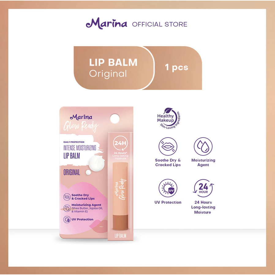 Jual Marina Glow Ready Intense Moisturizing Lip Balm | Shopee Indonesia