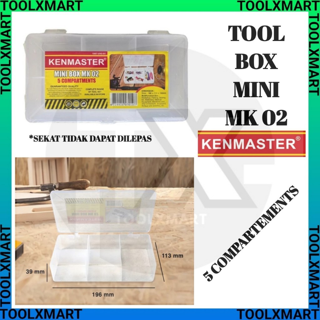 Jual Mini Tool Box MK 02 Kenmaster 5 compartmen / Mini Tool Box plastik ...