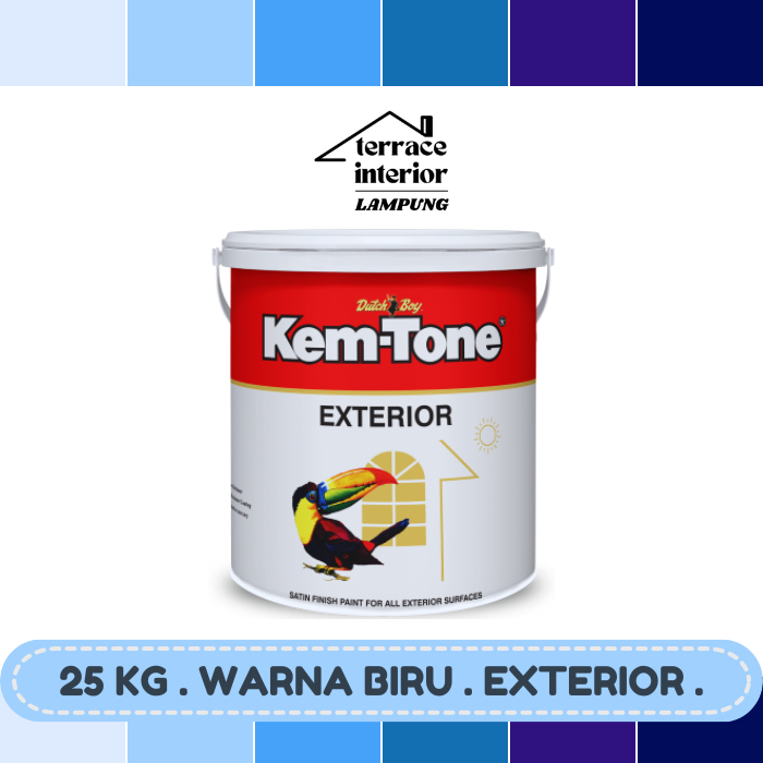 Jual Cat Tembok Kemtone Exterior Warna Biru 25 Kg | Shopee Indonesia