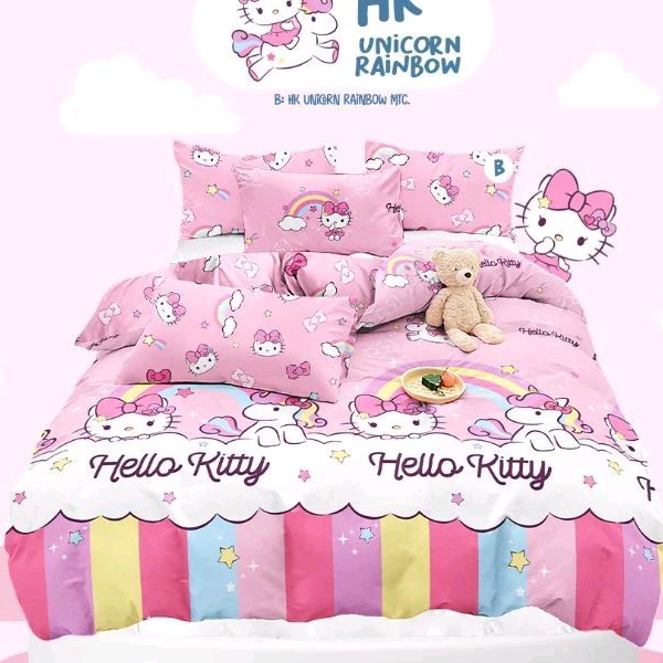 Jual Sprei Hello kitty Katun premium Free karet Anti Geser | Shopee ...