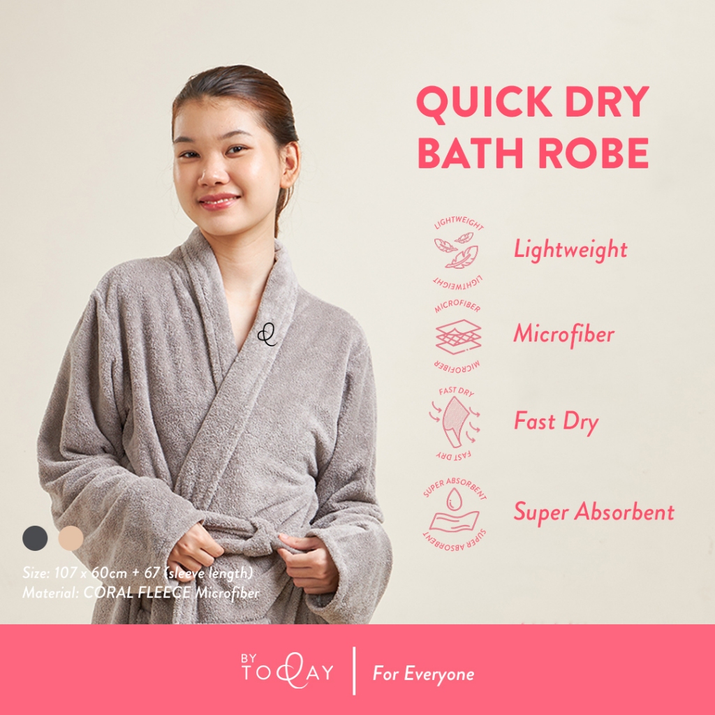 Jual Handduk By Today - Bathrobe Coral Velvet Microfiber - Handuk ...