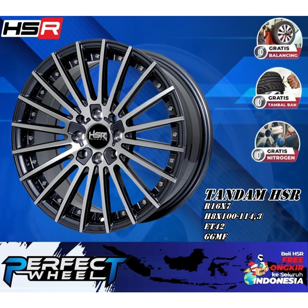 Jual Velg Racing Ring 16 Hsr Tandam Lubang 4X100/4X114,3 Untuk Mobil Yaris,Jazz,Livina,Avanza ...