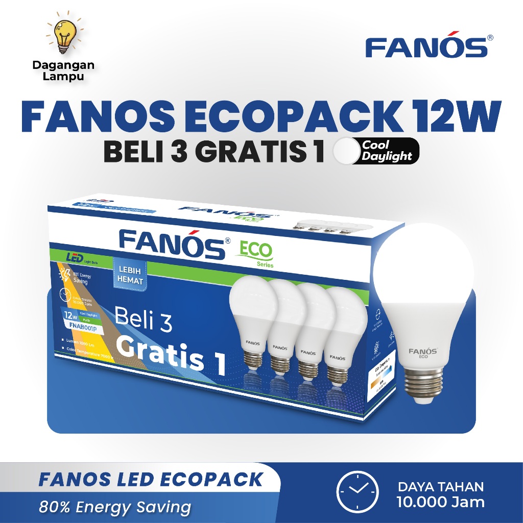Jual Lampu Led Ecopack Led Multipack 12 Watt Lampu Led 7000k Led Light Bulb Putih (Beli 3 Gratis ...