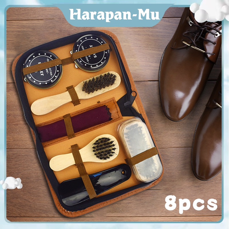Jual 8pcs Paket Perawatan Sepatu Kulit Pembersih Sepatu Portable Semir ...
