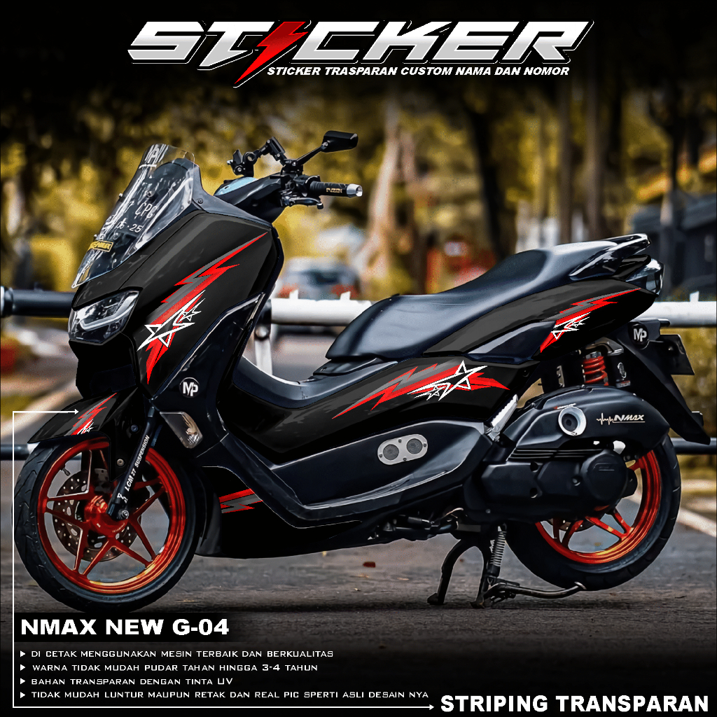 Jual Sticker Striping Transparan UV NMAX 155 New VVA Simple List NMAX ...