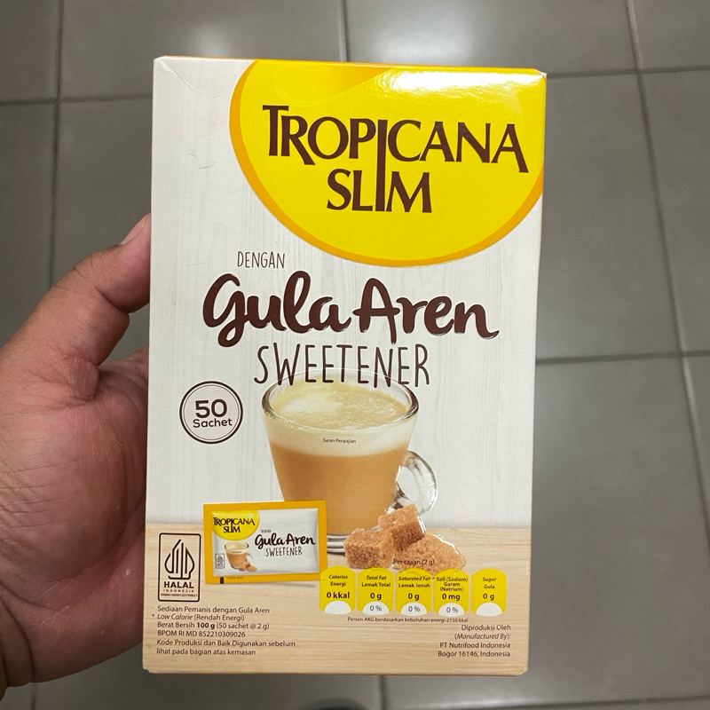 Jual Tropicana Slim Sweetener Gula Aren 50 sachet - Pemanis untuk Bantu ...