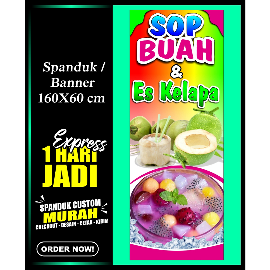 Jual Banner SOP BUAH, Spanduk ES BUAH 160X60 cm, COD / Banner SOP BUAH ...