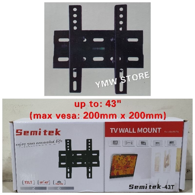 Jual SEMITEK 43T / 43 T Wall Bracket TV LCD / LED 19 inch - 43 inch ...