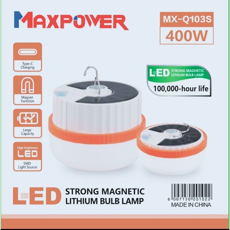 Jual Lampu emergency gantung maxpower camping lamp lampu tenda LED 300 watt dan 400 watt 3 mode ...