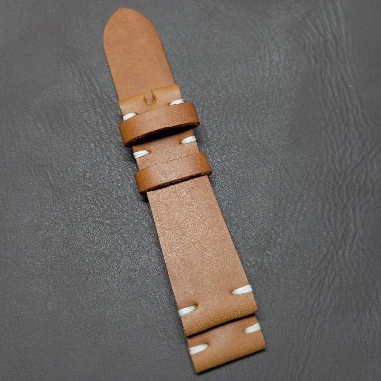 Jual strap jam kulit asli tan slim 22mm | Shopee Indonesia
