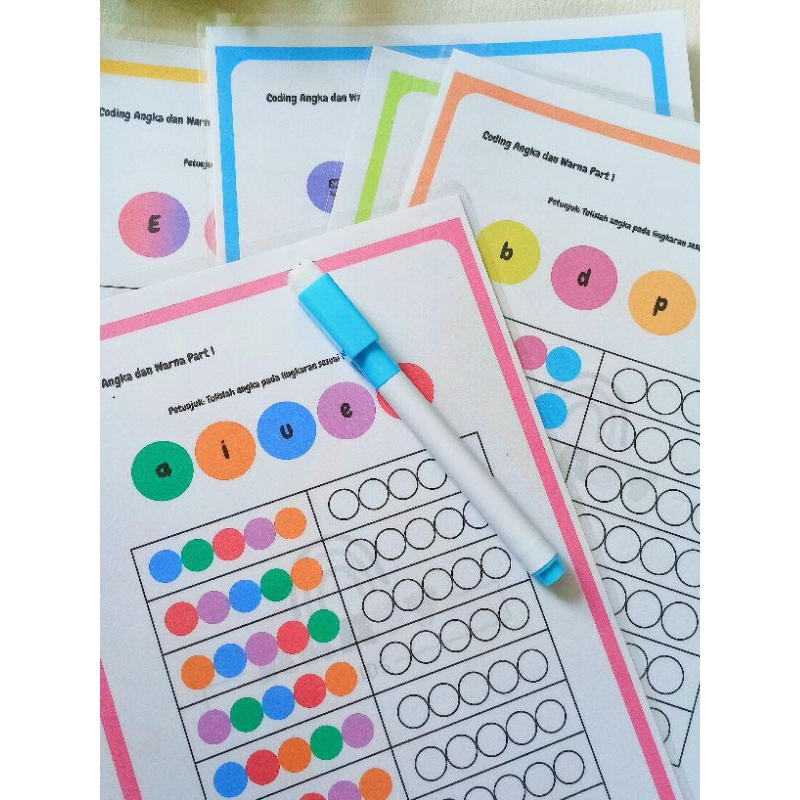 Jual ARASY KIDS - Worksheet Coding Huruf, Angka, dan Warna | Shopee ...