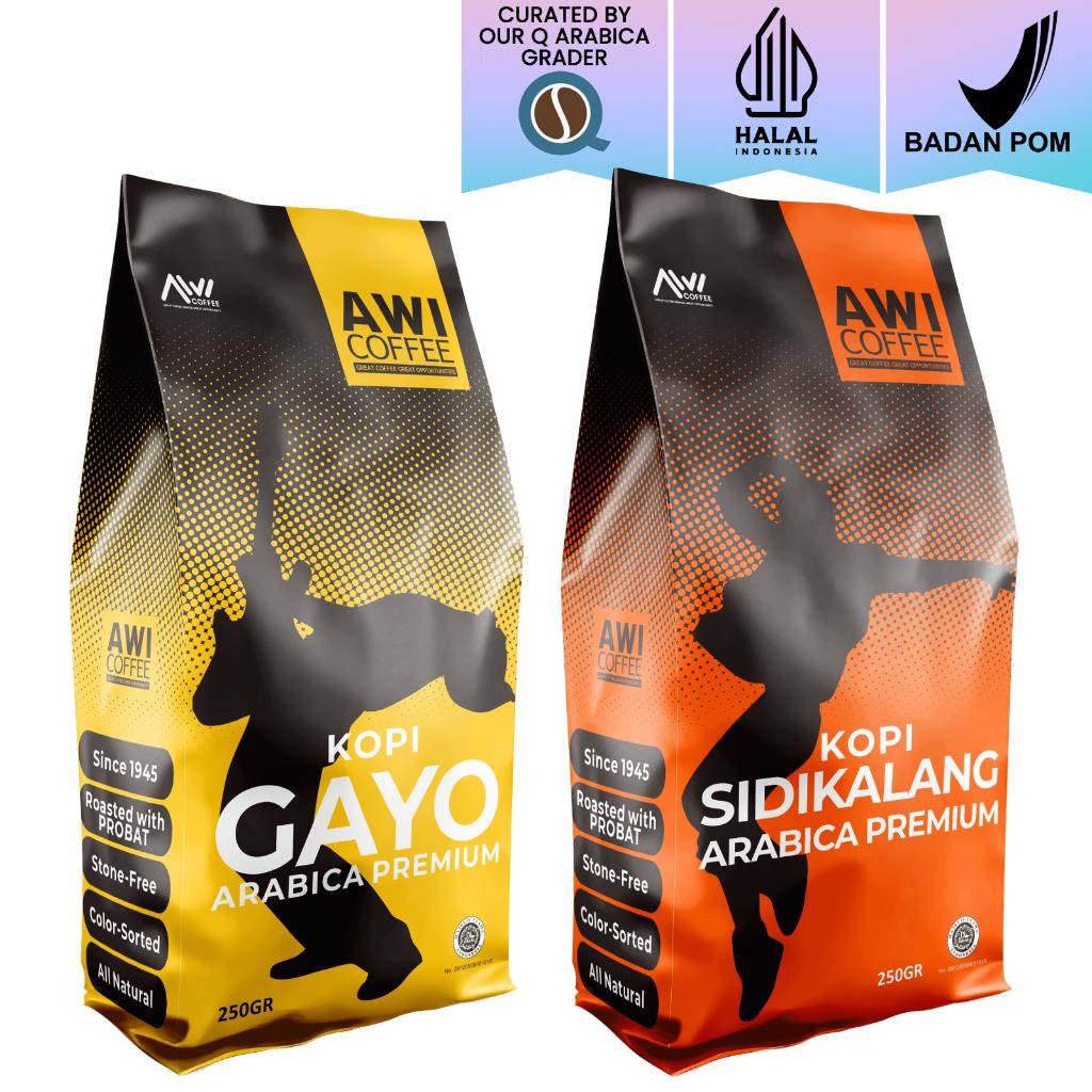 Jual Awi Coffee Sidikalang Arabica Premium 250 Gr + Gayo Premium 250 Gr ...