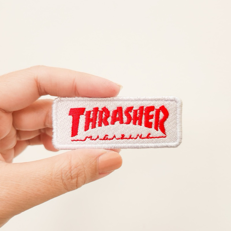 Jual PATCH BORDIR SKATEBOARD / BADGE BORDIR -THRASHER- / IRON & SEW PATCH | Shopee Indonesia