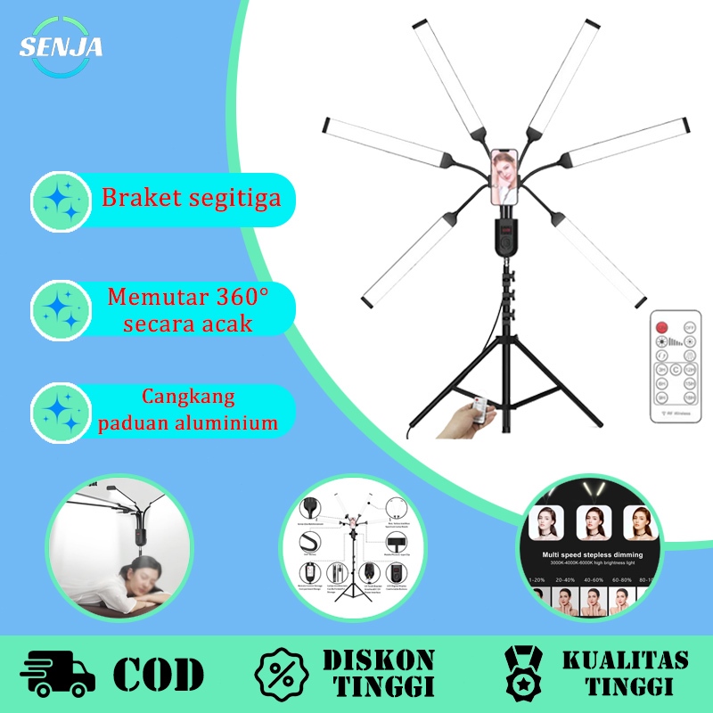 Jual 6 Arms Lampu Konten Besar Kreator Makeup Light Video Tube Lighting ...
