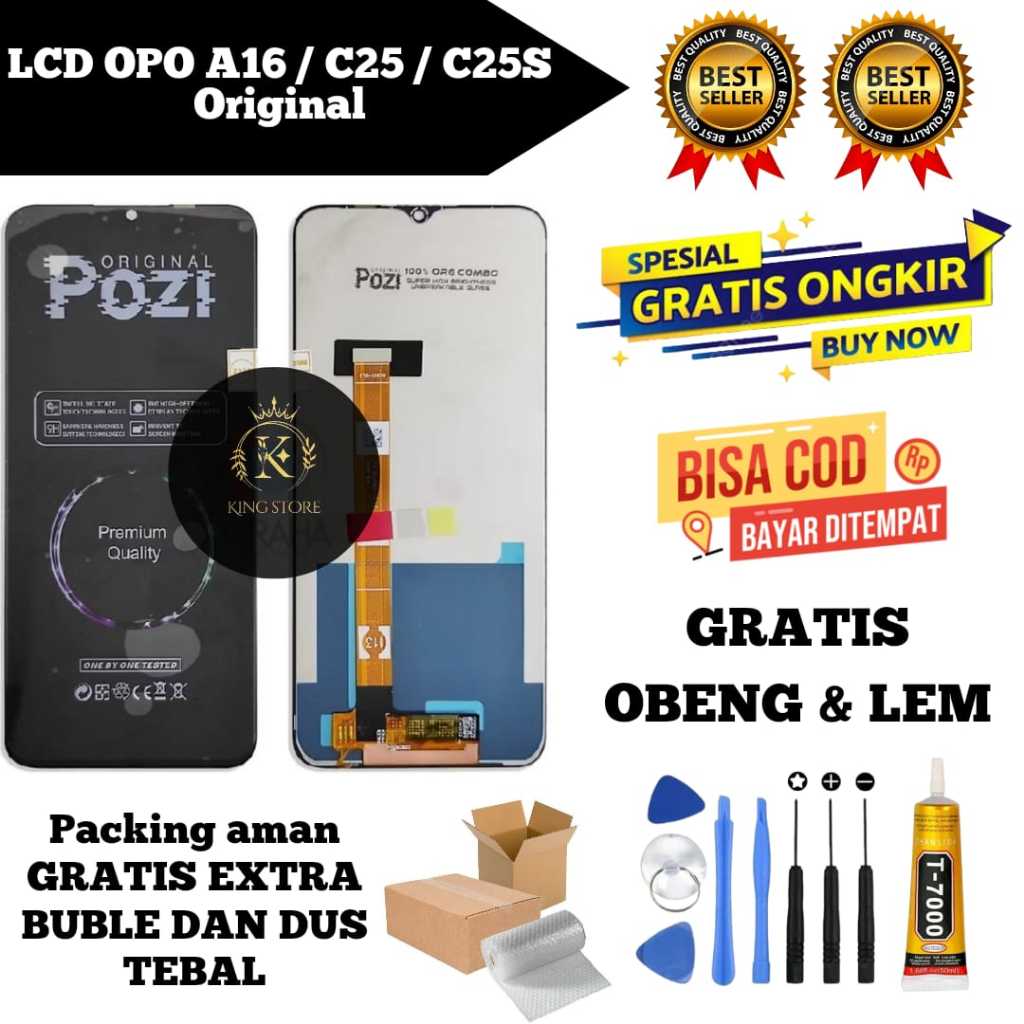 Jual LCD POZI OPO A16/ C25/ C25S ORIGINAL / Lcd OPO A16/ C25/ C25S POZI ...