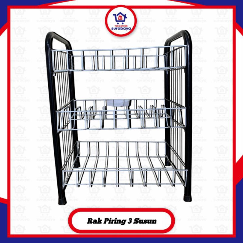 Jual Rak Piring 3 Susun RPK 03 Besi Hitam / Rak Piring 3 Susun / Rak ...