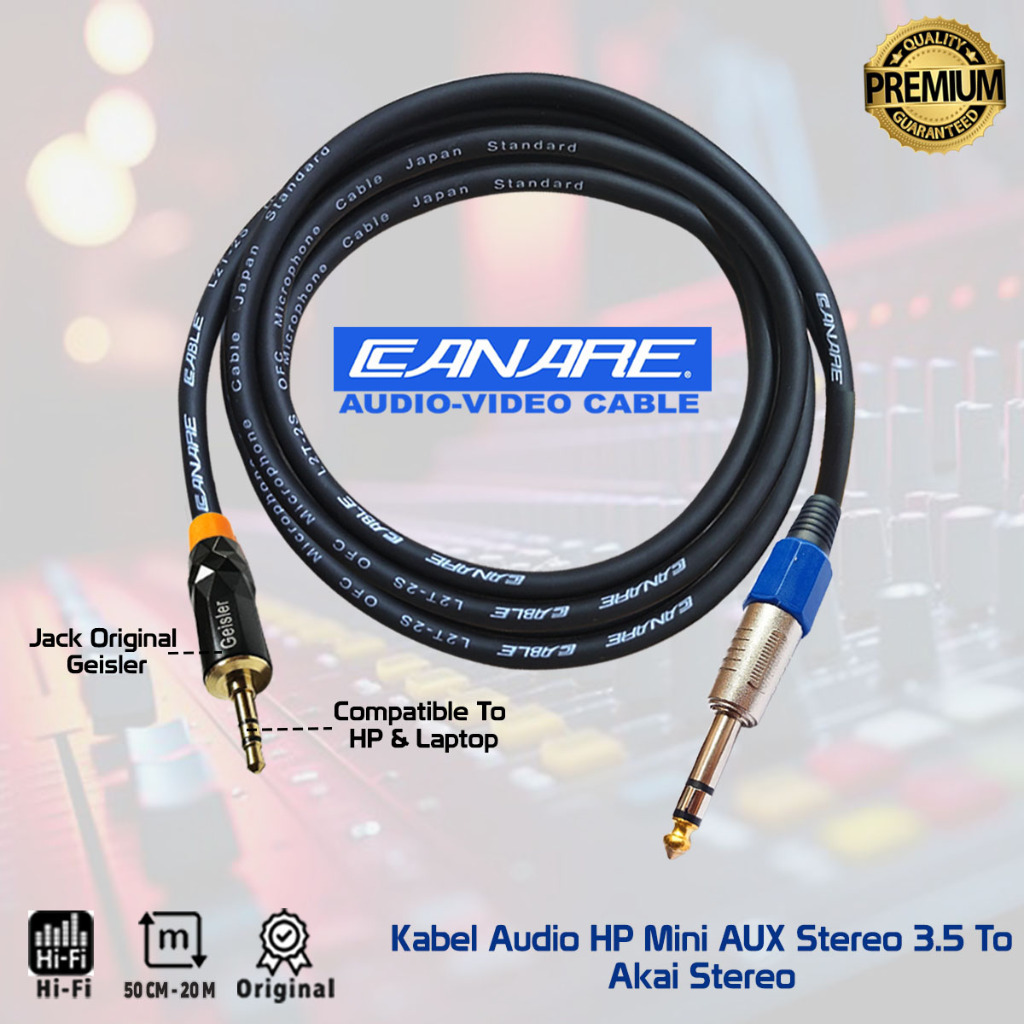Jual Kabel Aux/ Kabel Instrument Mini Stereo 3.5 To Akai Stereo 6.5 ...