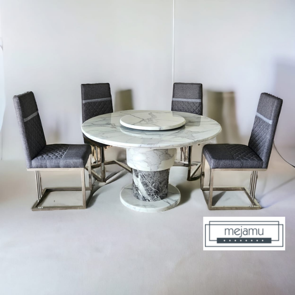 Jual Meja Makan Marmer Bundar / Round Marble Dining Table Model Classic ...
