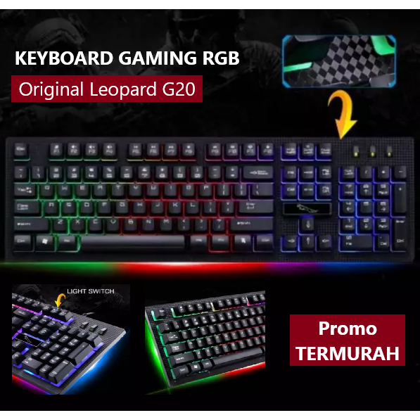 Jual Keyboard Gaming RGB Mechanical Feel - Original Leopard G20 ...