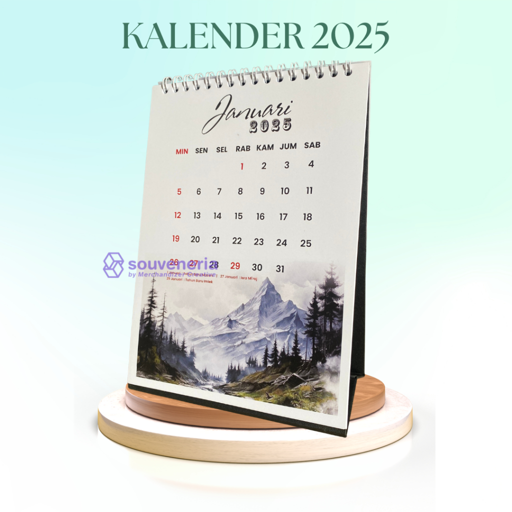 Jual Cetak Kalender Meja 2025 Duplex Tema Gunung isi 12 Lembar 1 Muka ...