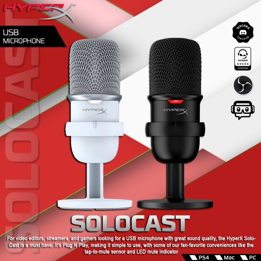 Jual HyperX SoloCast USB Condenser Gaming Streaming Microphone Solo Cast | Shopee Indonesia