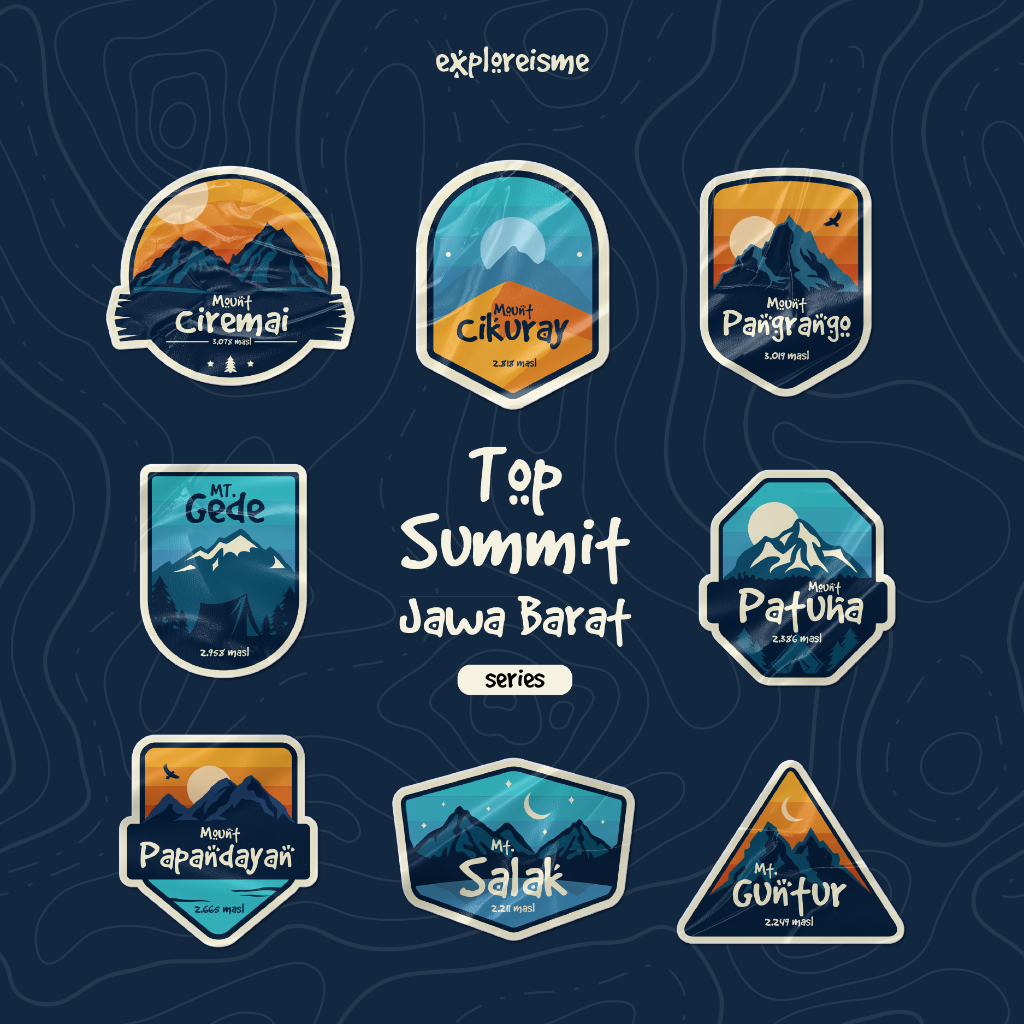 Jual exploreisme | stiker gunung indonesia, sticker jawa barat, salak ...
