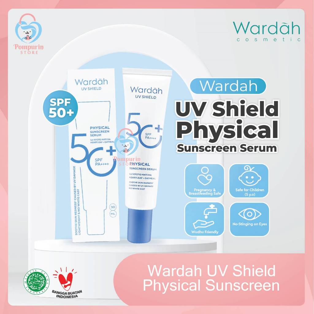 Jual Wardah UV Shield Physical Sunscreen Serum SPF50+ PA ...