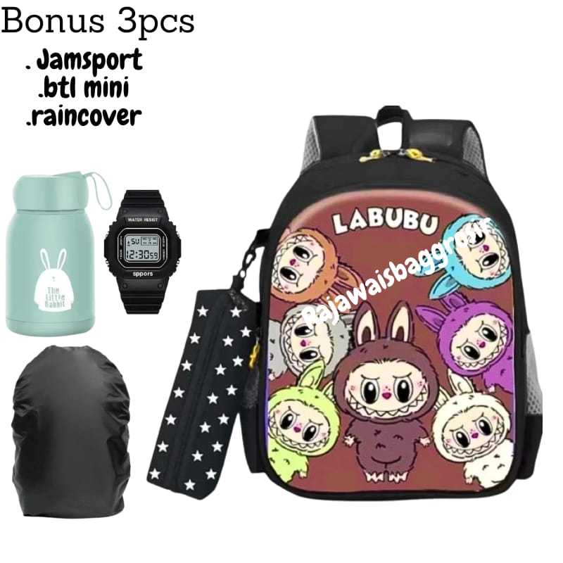 Jual Ransel Sekolah Anak Terbaru labubu New 2024 VIRAL LABUBU Tas Sekolah Anak Ransel karakter ...