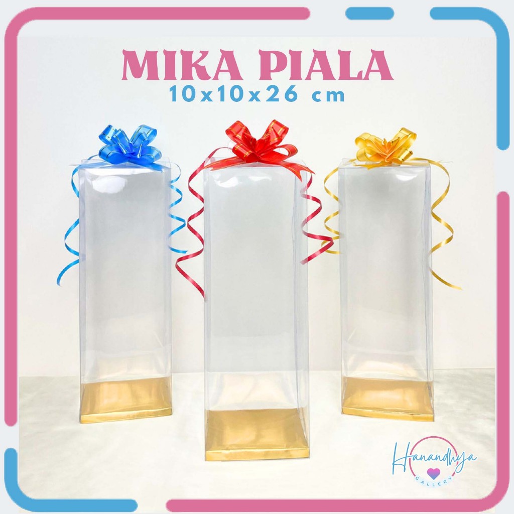 Jual KOTAK MIKA SOUVENIR PIALA 10 x 10 x 28 PLUS PITA + ALAS EMAS, Box ...