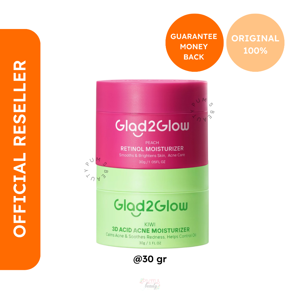 Jual GLAD2GLOW G2G - Peach Retinol Kiwi 3D Acne Pelembab Wajah Jerawat ...