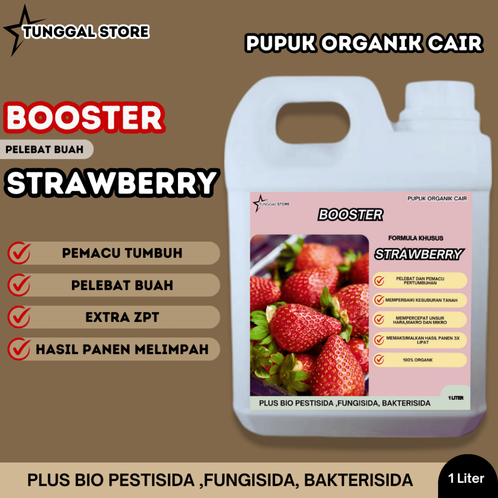 Jual PUPUK ORGANIK CAIR TANAMAN STRAWBERRY, BOOSTER PELEBAT BUAH STRAWBERRY,PERANGSANG MASA ...
