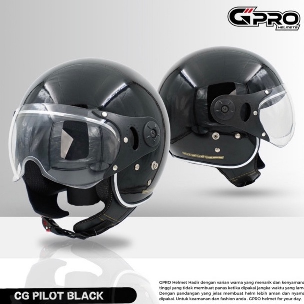 Jual KODE U2W9 Helm CG Pilot Bogo Dewasa Ori Classic Full Leher Dewasa ...