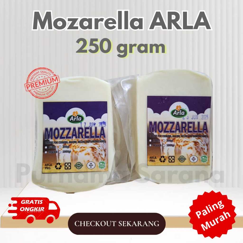 Jual Keju Mozarella Arla 250 gr Keju Lumer Mulur Pizza Topping Cheese ...