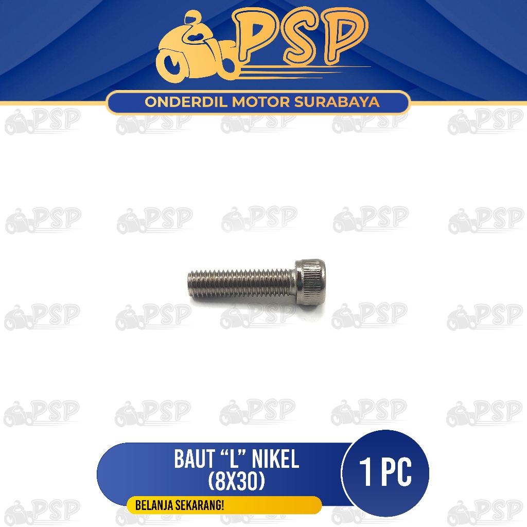 Jual Baut L Nikel 8 x 30 (Harga Per 1 PCS) - Pitch Bolt Baud 12 Ukuran ...