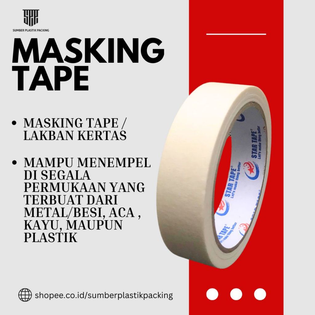 Jual Masking Tape | Isolasi Kertas Warna Putih 24 mm | Lakban Lengket ...