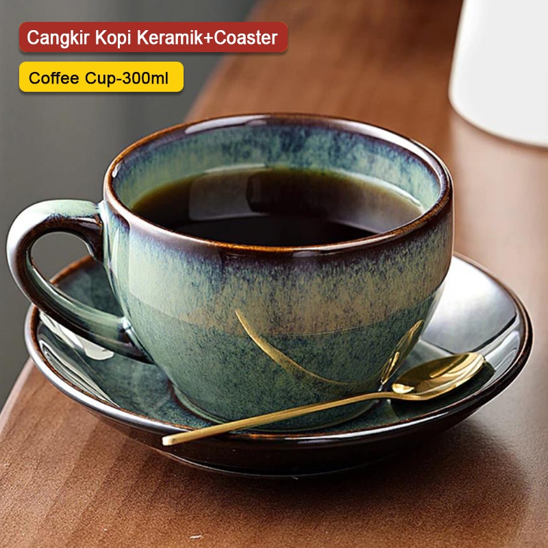Jual Cangkir Keramik Kopi Latte Motif Set Cangkir Kopi Keramik ...