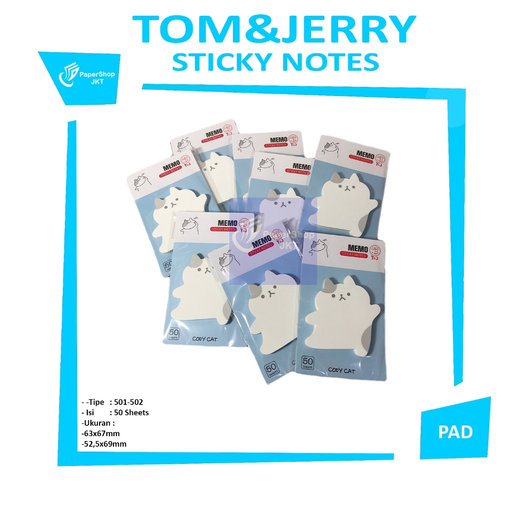 Jual TOM & JERRY - Memo Sticky Notes Karakter TJ-501-502 - PAD | Shopee ...