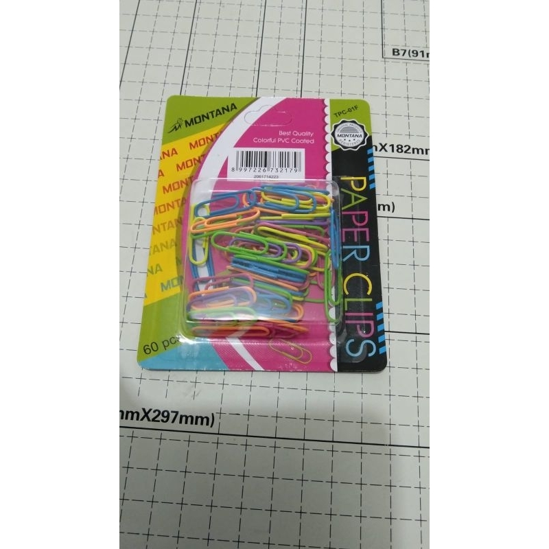Jual klip kertas ,paper clip Montana isi 60 pcs warna warni | Shopee ...