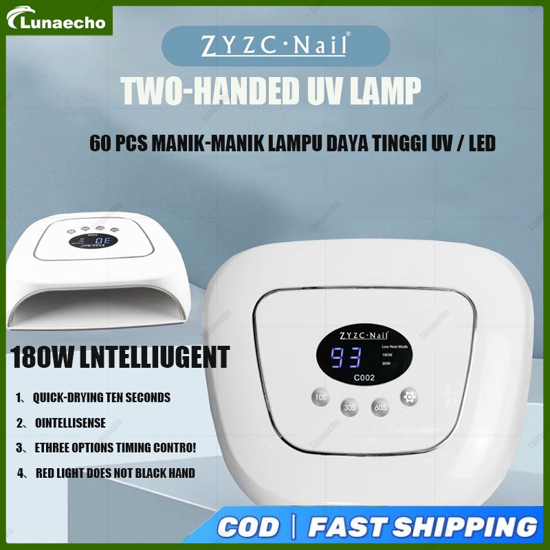 Jual ZY ZC L-intelligent 180W Nail UV Dryer Lampu LED 180W 60 pcs 2 Lampu LED 60pcs LED Lamp 2 ...