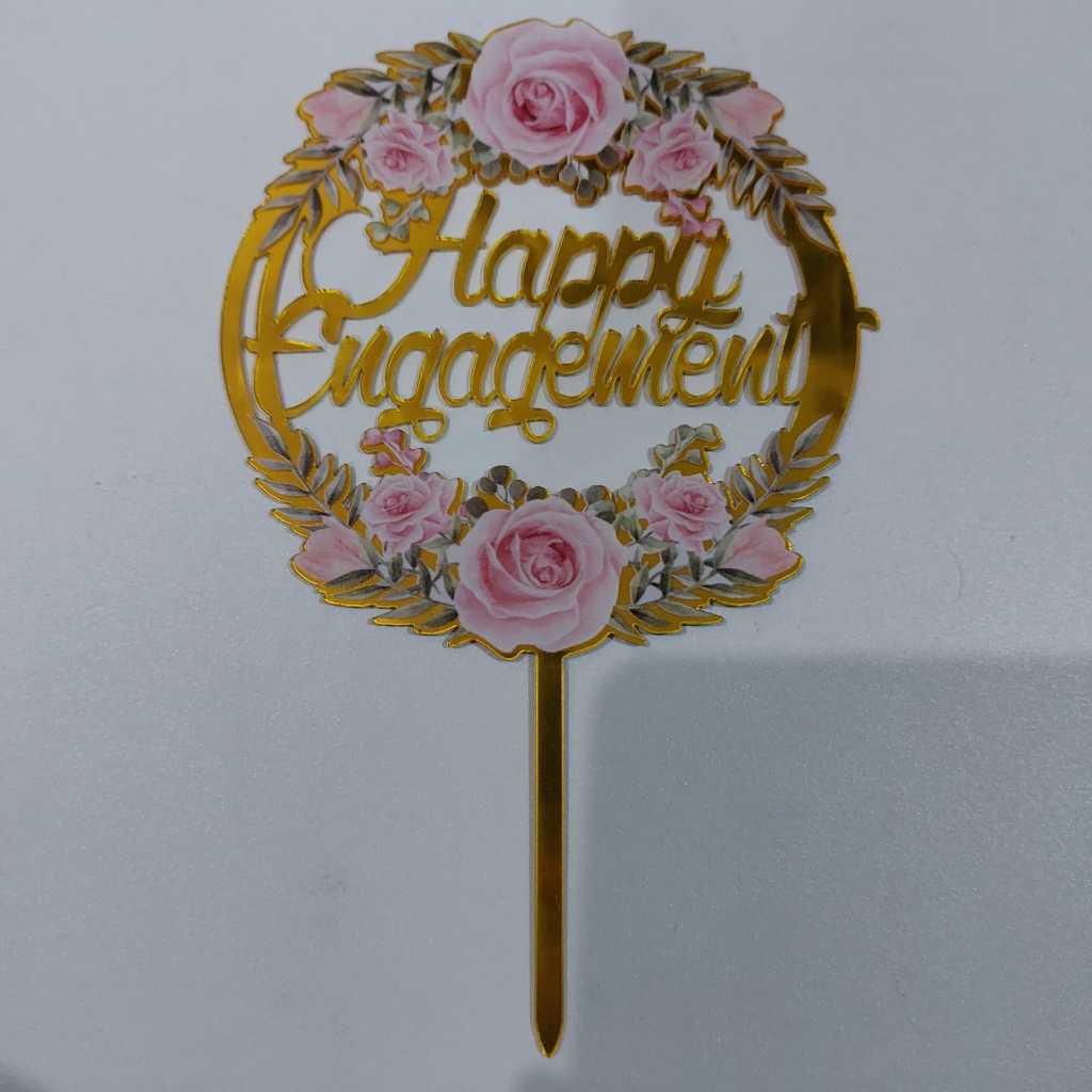 Jual Cake Topper Kue Hiasan Anniversary Engage Lamaran Ceremonial Toper ...