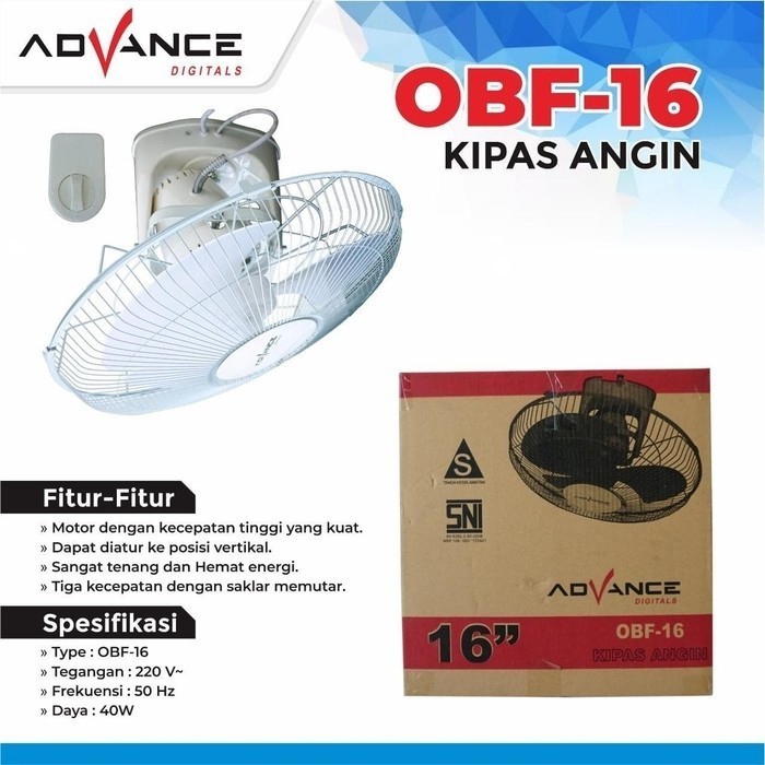 Jual KIPAS ANGIN PLAFON ORBIT FAN 16 INCH ADVANCE OBF-16 dan orbit fan ...