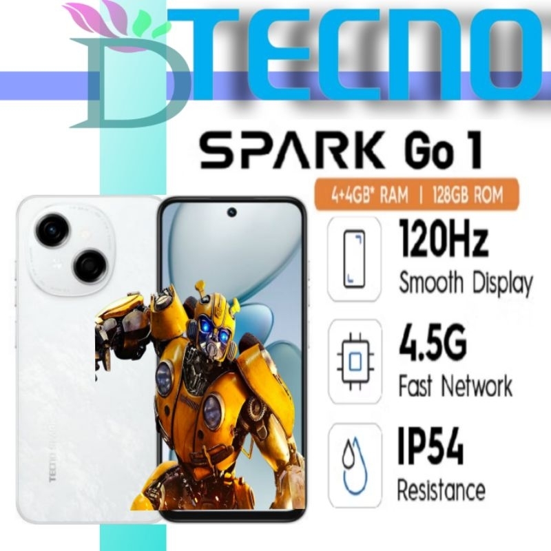 Jual Tecno Spark GO 1 4/128GB | Network 4.5G | 120Hz Garansi resmi Tecno Indonesia - Spark 20 C ...