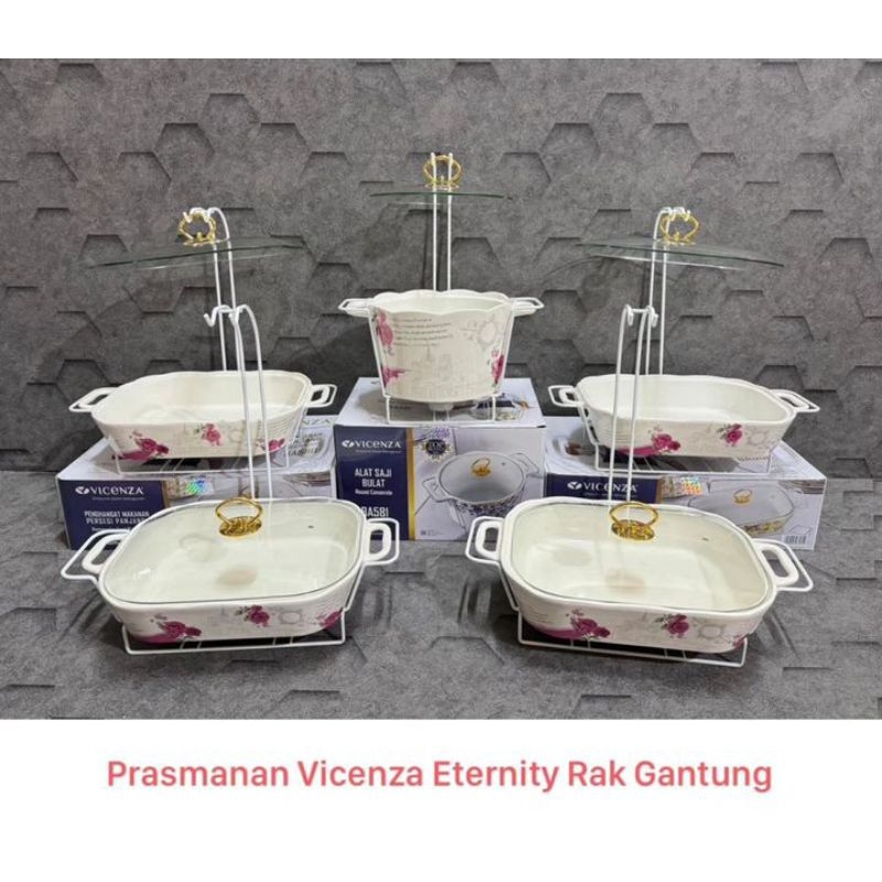Jual Prasmanan Vicenza Keramik Set 5 Tutup Kaca+Rak Gantung | Shopee ...