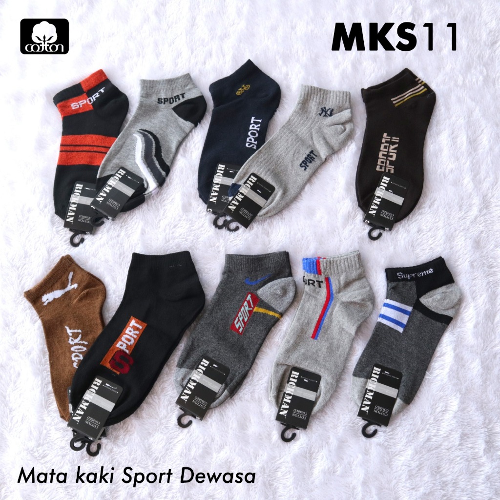 Jual MKS-11 [3Psg] KAOS KAKI MATA KAKI SPORT KAUS KAKI UNIVERSAL KATUN ...