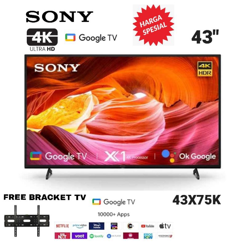 Jual SONY 4K UHD Google TV 43 Inch - BRAVIA 43X75K Dolby Vision 4K HDR ...