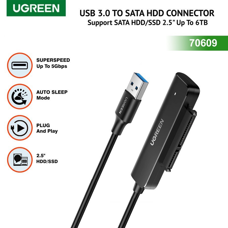 Jual UGREEN USB 3.0 / Type-C to SATA Cable Adapter For 2,5" HardDisk ...
