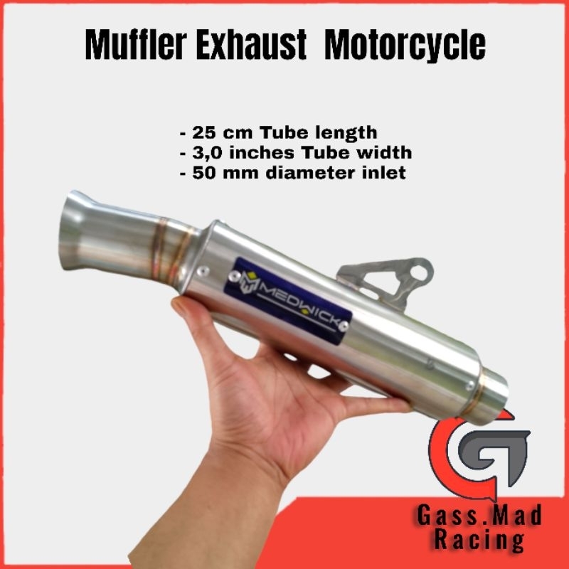 Jual MEDWICK Racing Open Exhaust Motorcycle./ Tube Ekzos Inlet 50 mm ...